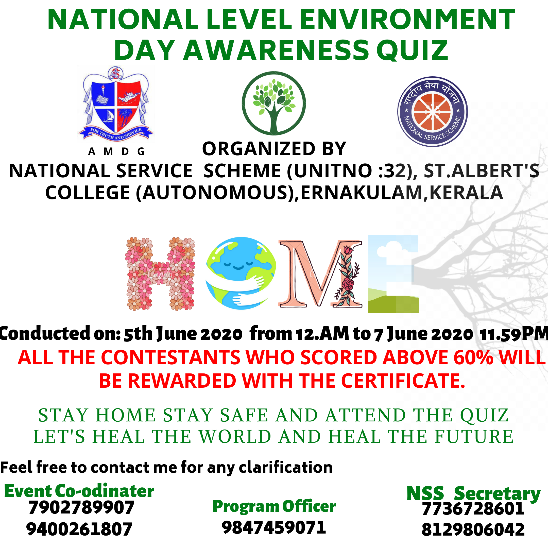 National Level Environment Day Awareness Quiz – St. Albert's College ...