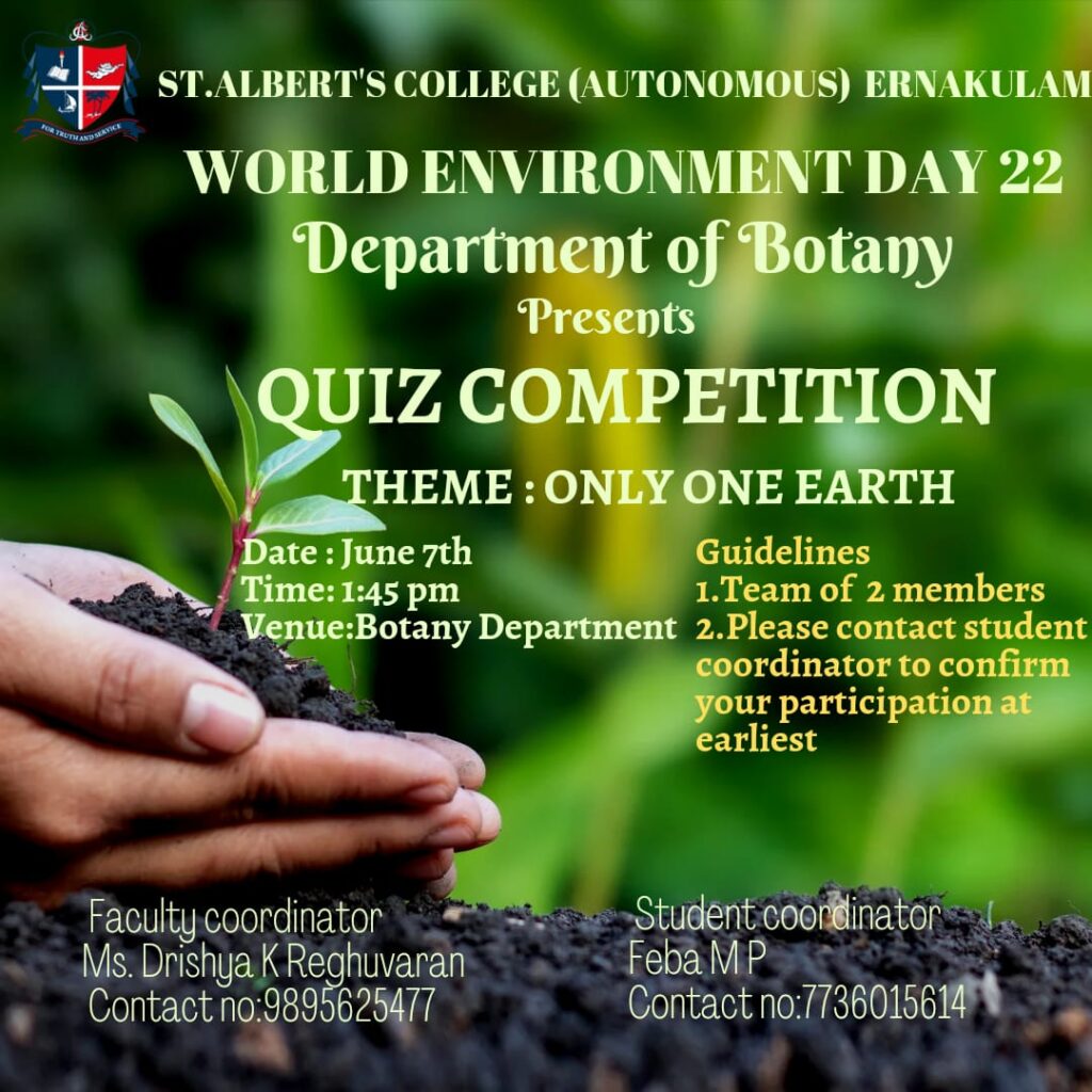 World Environment Day 2022- Quiz Competition – St. Albert's College ...